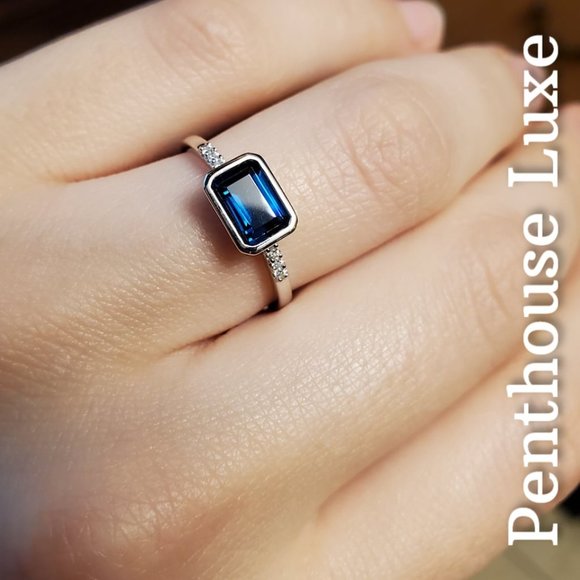 Penthouse Luxe | Jewelry | Real London Blue Topaz Solid 925 Sterling Silver Ring | Poshmark